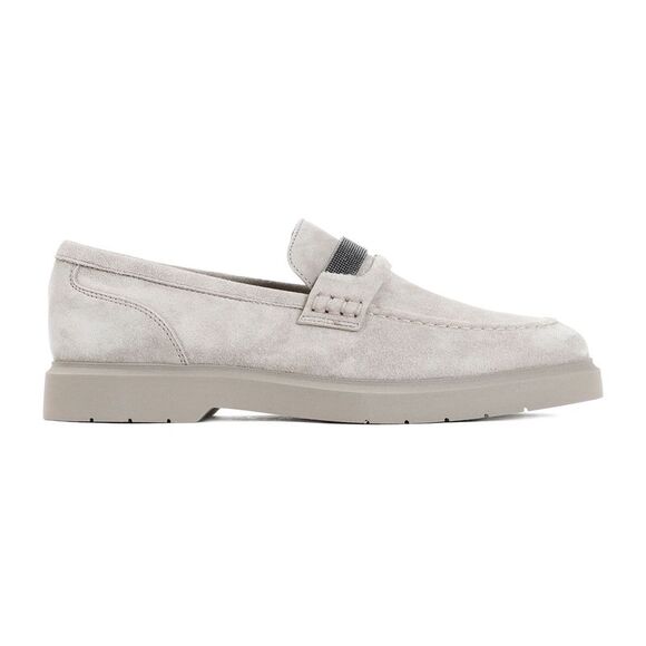 Brunello Cucinelli | Shoes | Nude Neutral Suede Loafers With 2cm Heel ...